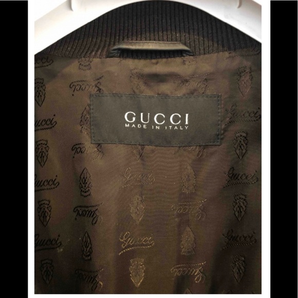 Gucci | Jackets & Coats | Gucci Brown Leather Jacket | Poshmark